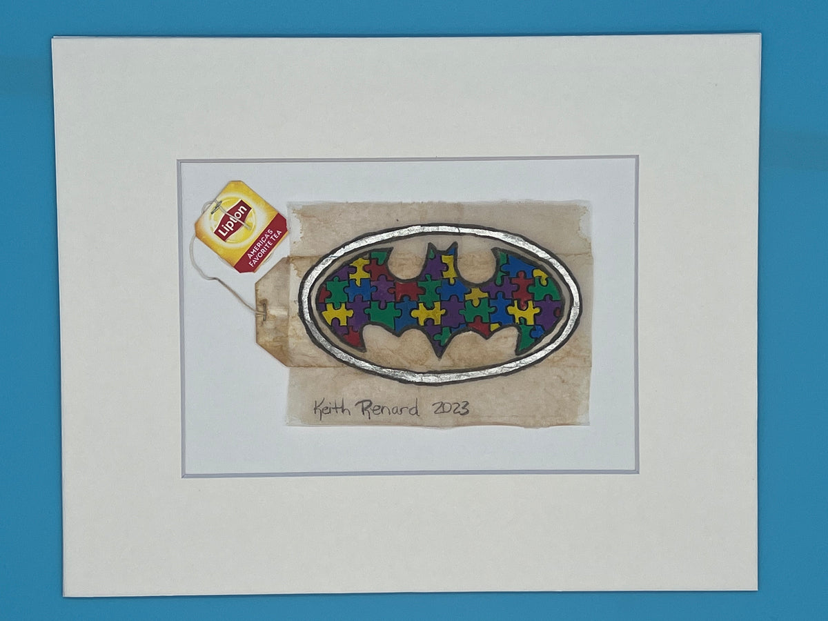 Autism Batman shield Puzzle pieces – Artwork by Keith Renard
