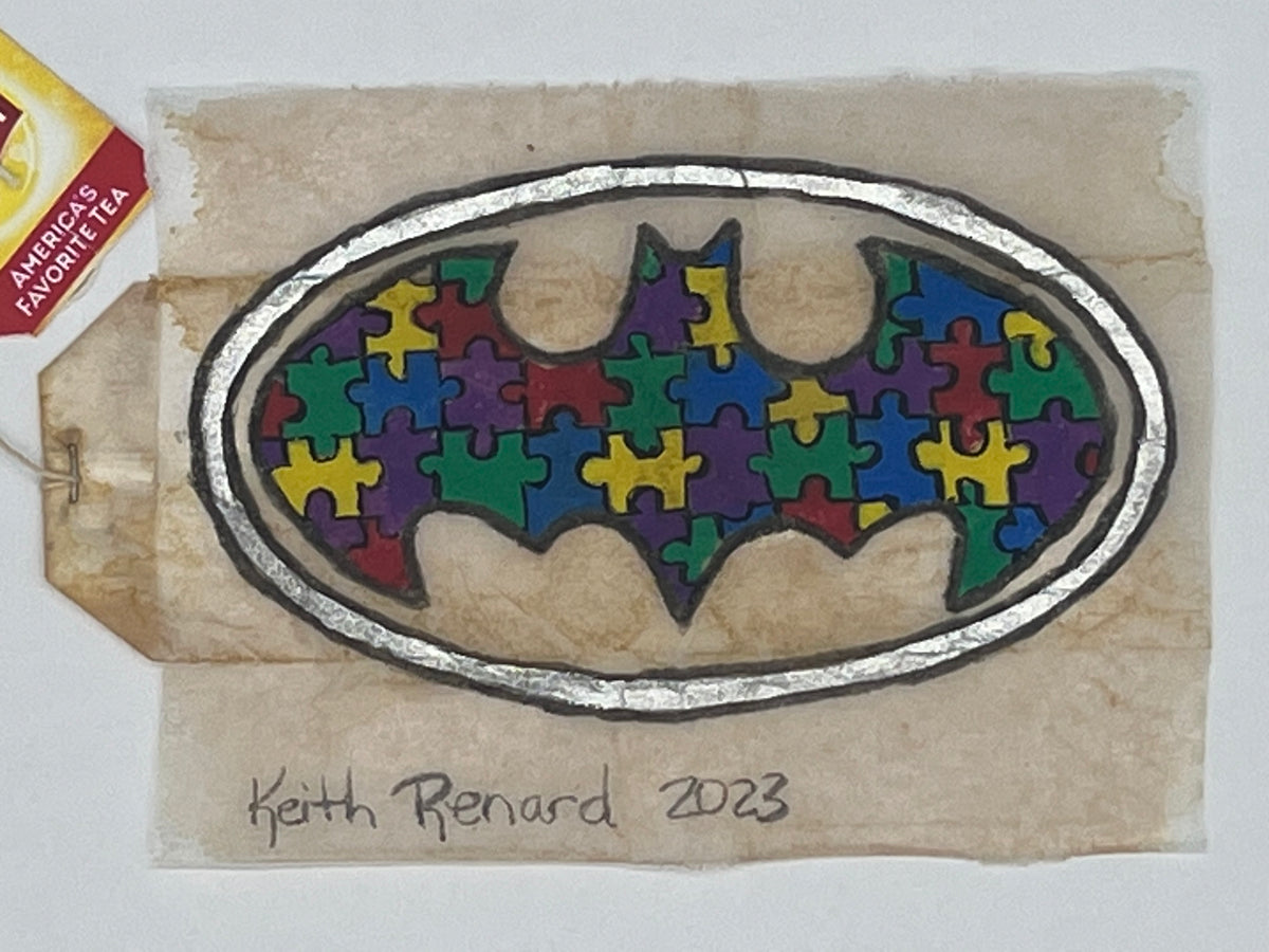 Autism Batman shield Puzzle pieces – Artwork by Keith Renard